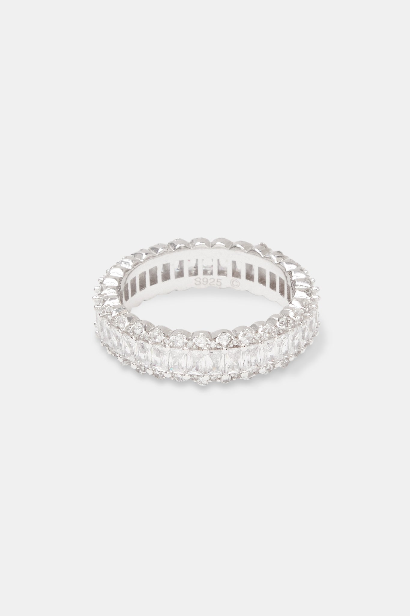 Baguette Band Ring 925 - White | Mens Rings | Shop Baguette Rings at CERNUCCI.COM – Cernucci