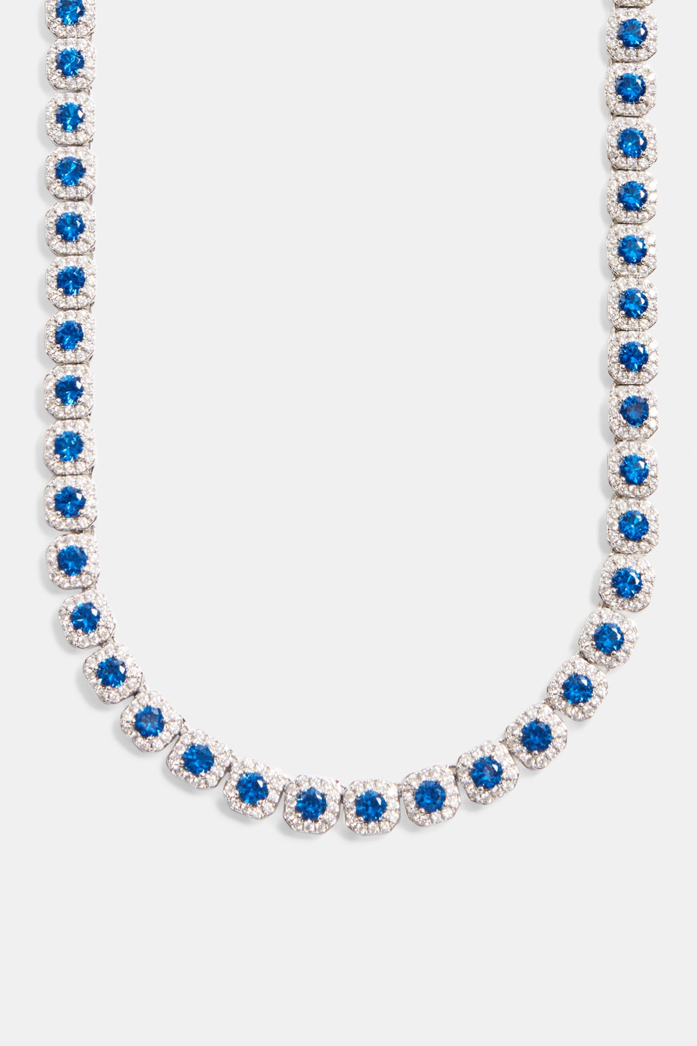 10mm Iced Blue CZ Cluster Chain - White Gold | Mens Chains | Shop ...