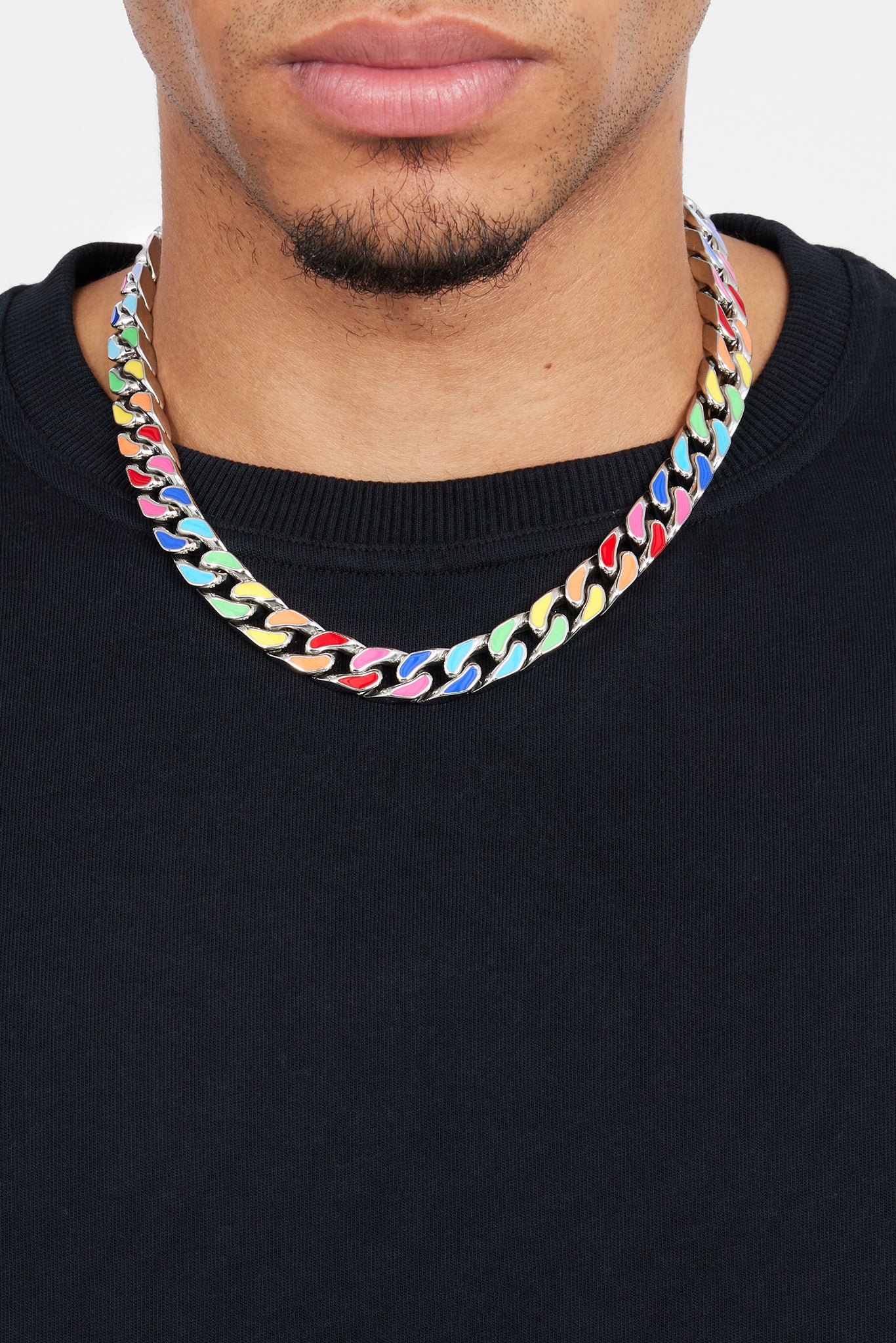 12mm Multi Colour Enamel Cuban Chain – Cernucci