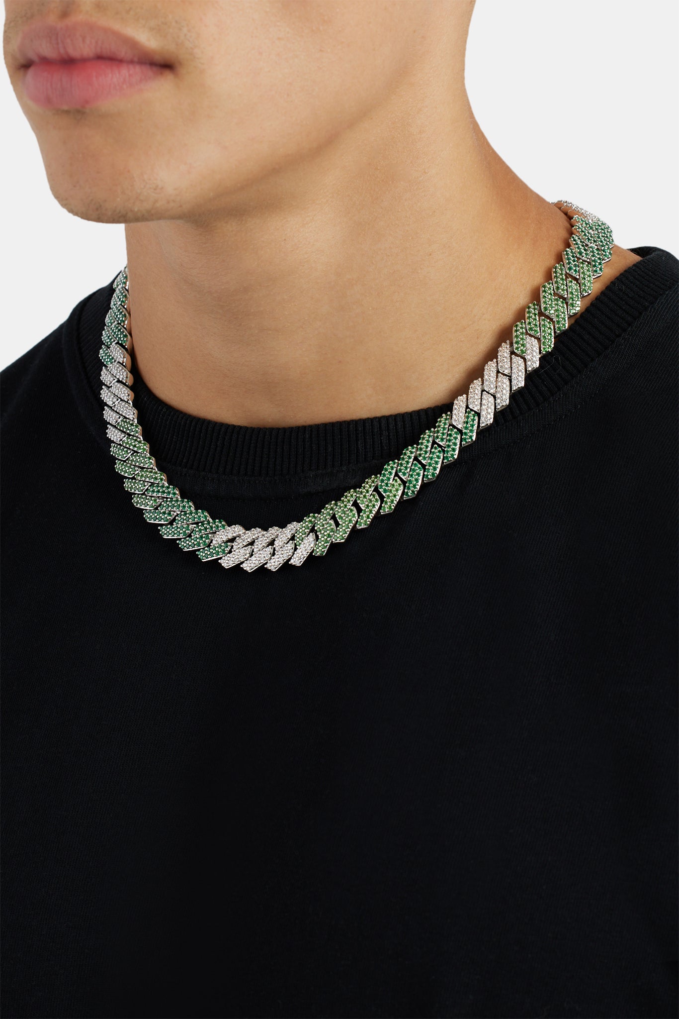 14mm Iced Green Gradient Cuban Chain – Cernucci