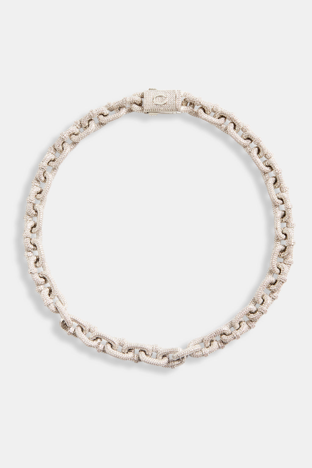 14mm Iced Chunky Link Pave Chain - White Gold | Mens Chains | Shop ...