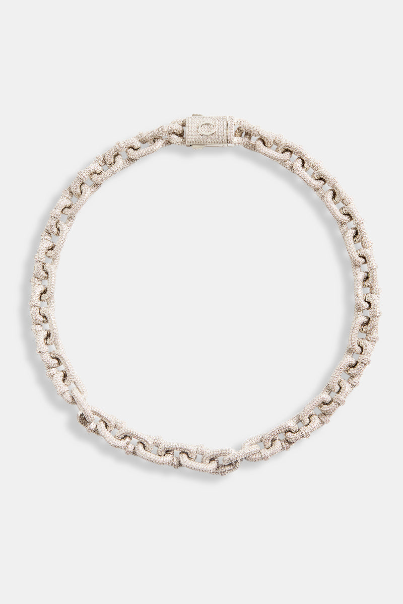 14mm Iced Chunky Link Pave Chain - White Gold | Mens Chains | Shop ...