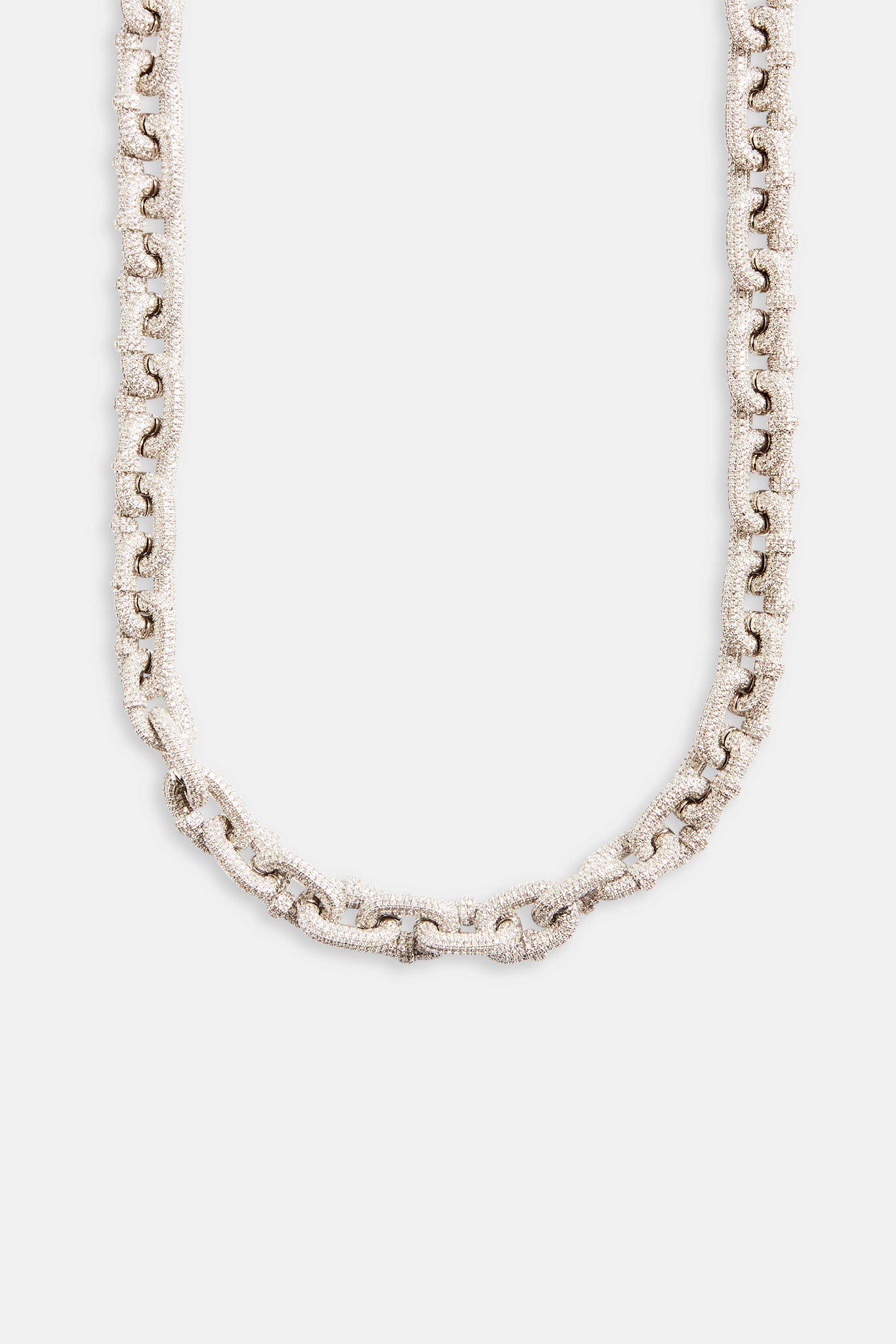 14mm Iced Chunky Link Pave Chain - White Gold | Mens Chains | Shop ...