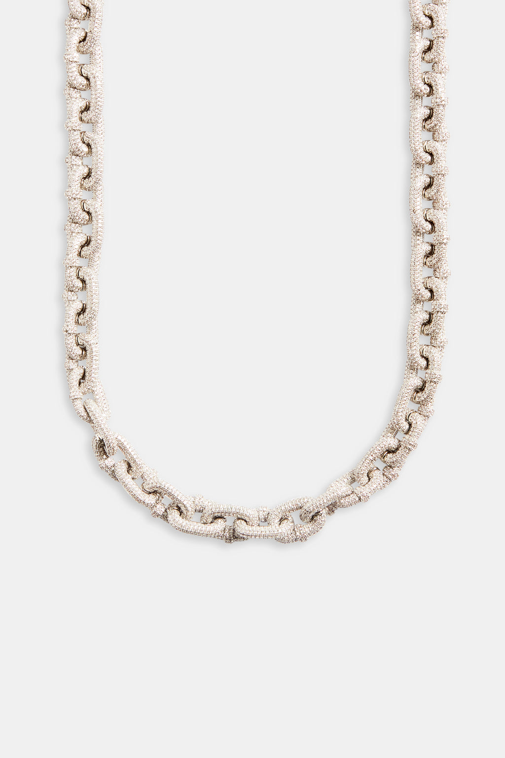 14mm Iced Chunky Link Pave Chain - White Gold | Mens Chains | Shop ...