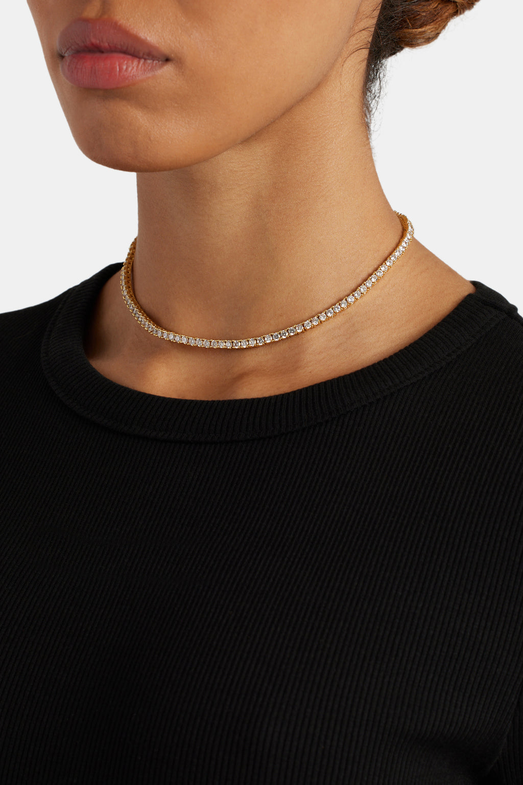 3mm Tennis Chain Choker - Gold 14 | Womens Chains | Shop Chokers at ...