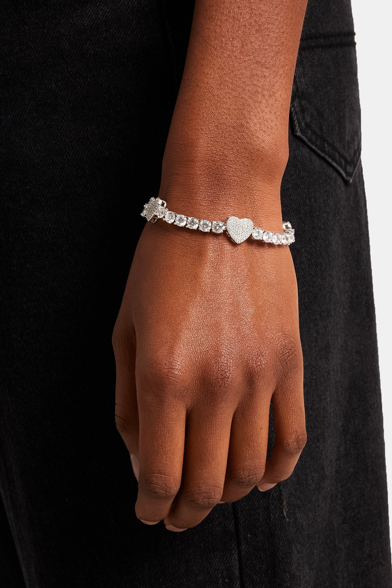 5mm Iced Cz Tennis Heart Bracelet | Womens Bracelets | Shop Tennis ...