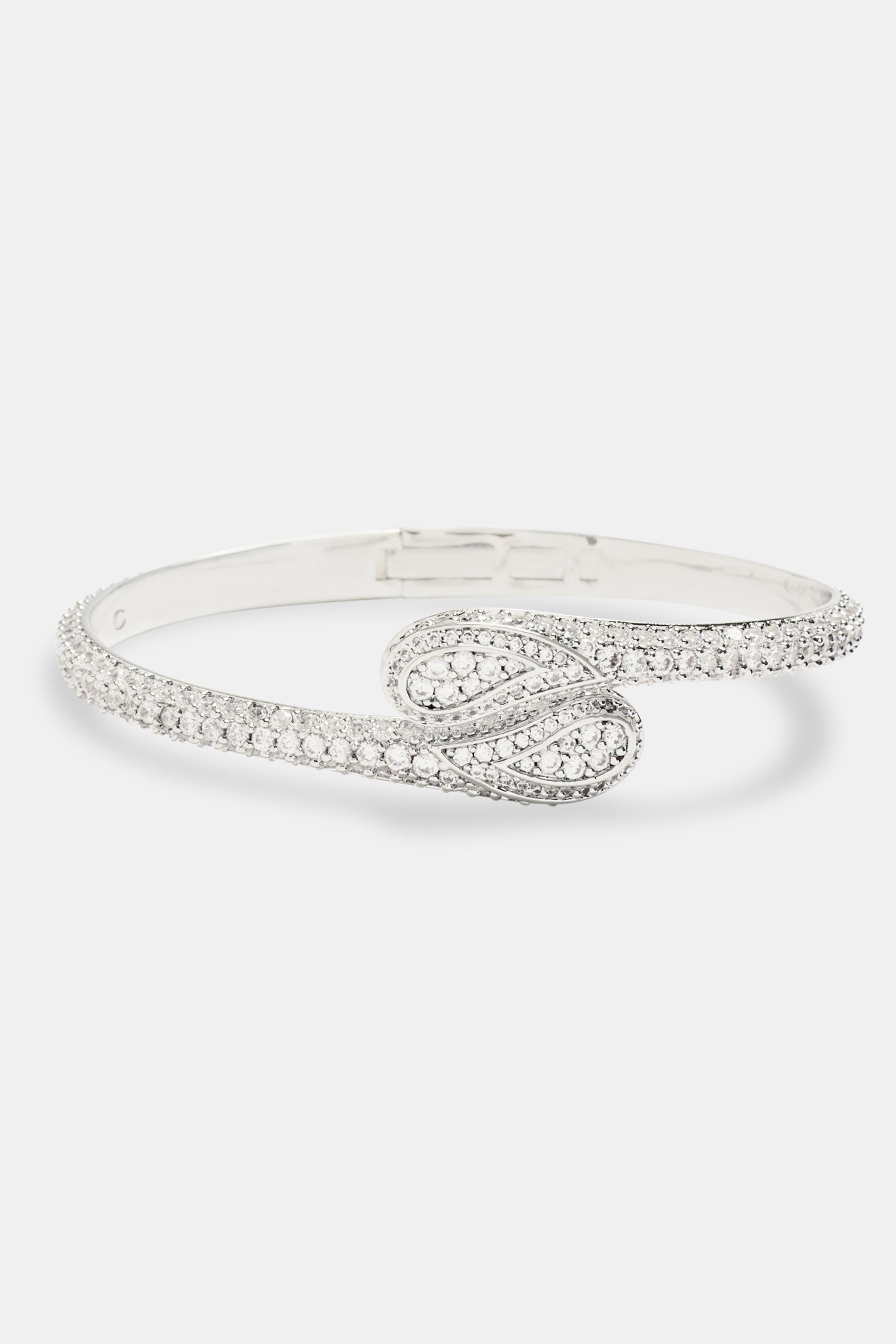 6mm Iced CZ Pave Paisley Bangle - White Gold | Mens Bracelets | Shop Bangles at CERNUCCI.COM ...
