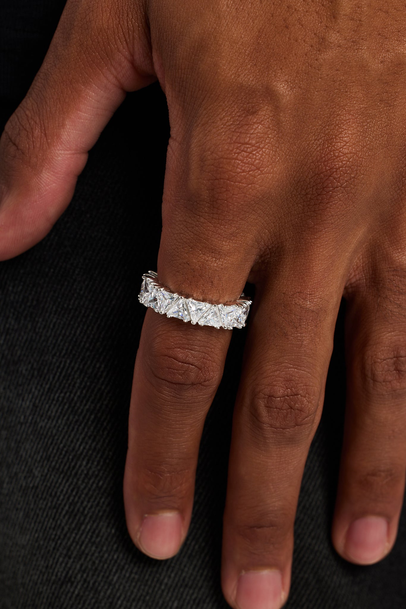 925 6mm Triangle CZ Tennis Ring | Mens Rings | Shop Tennis Rings at CERNUCCI.COM – Cernucci