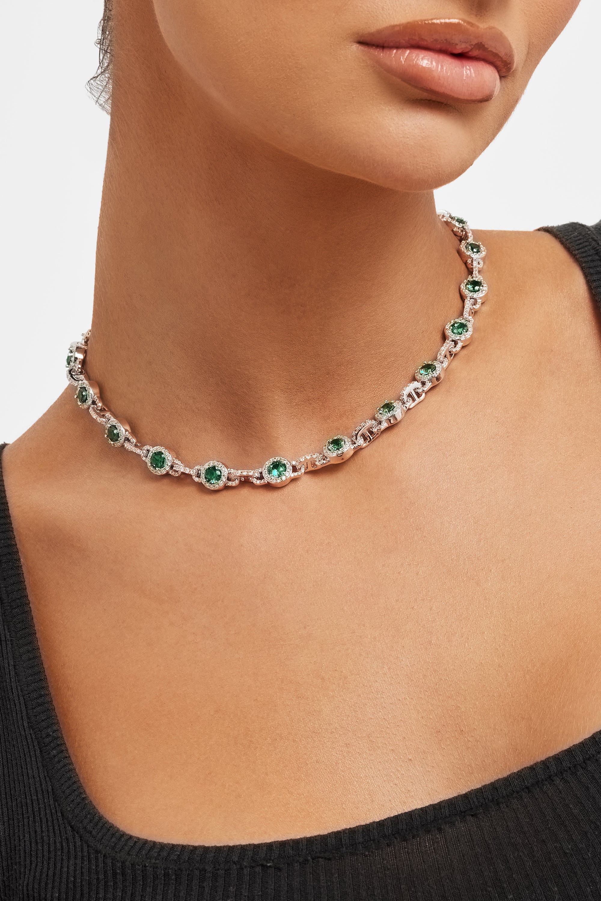 9mm Green Centre Stone Link Chain – Cernucci