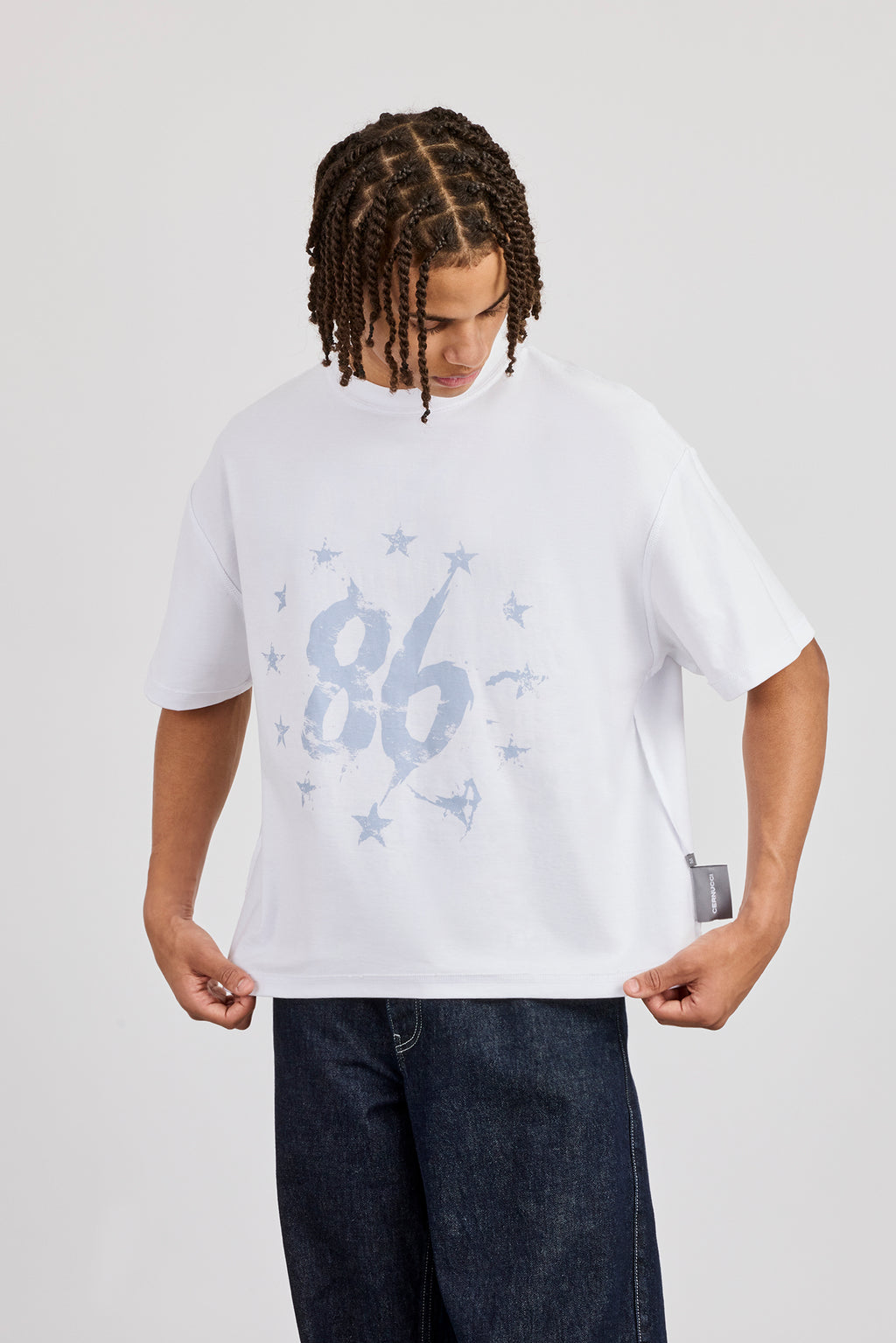 Reversible Cernucci Studio Graphic T-Shirt - White | Mens Tees & Vests ...