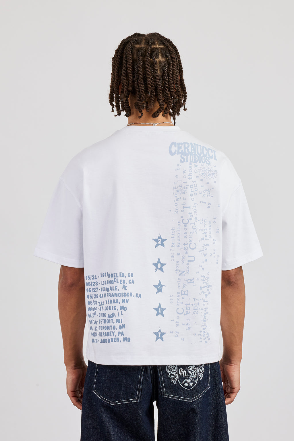 Reversible Cernucci Studio Graphic T-Shirt - White | Mens Tees & Vests ...