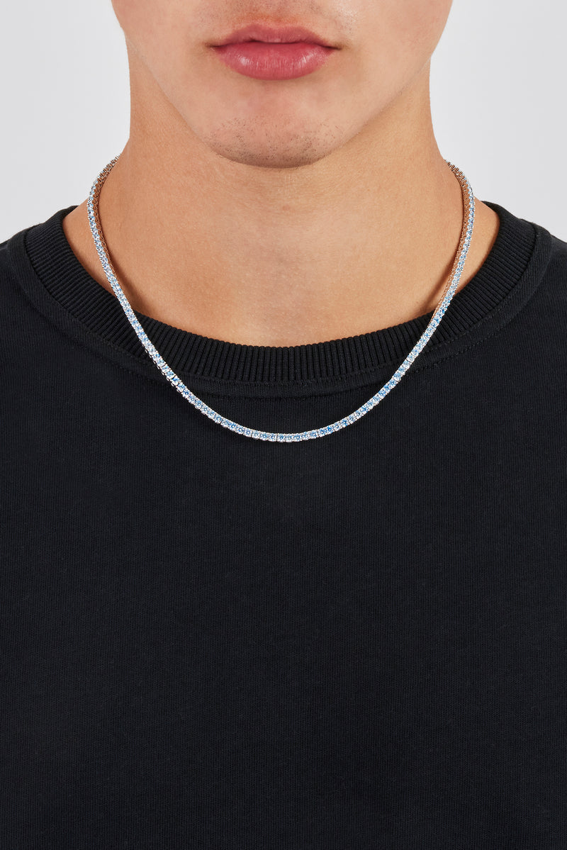 Iced Blue Tennis Chain - 3mm | Mens Chains | Shop Tennis Chains at ...