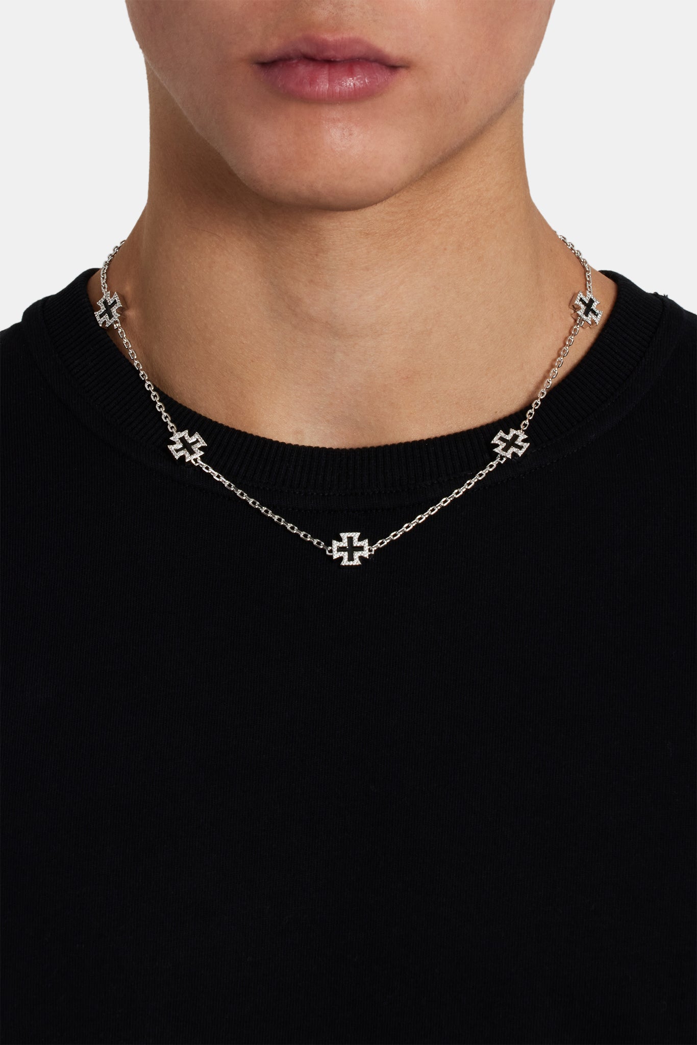 Black Enamel Cross Motif Chain | Mens Chains | Shop Motif Chains at ...