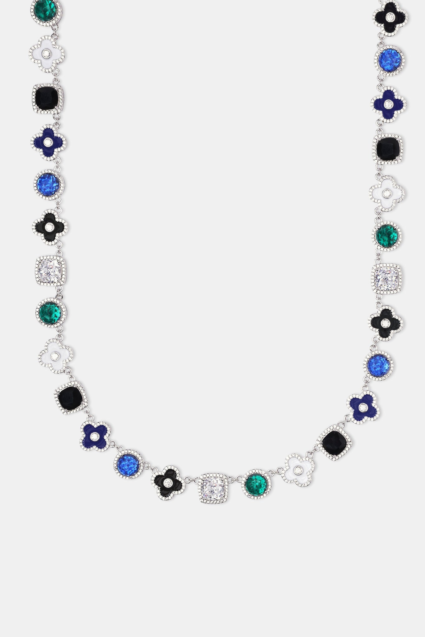 Blue Multi Gem & Motif Chain - White | Mens Chains | Shop Motif Chains ...