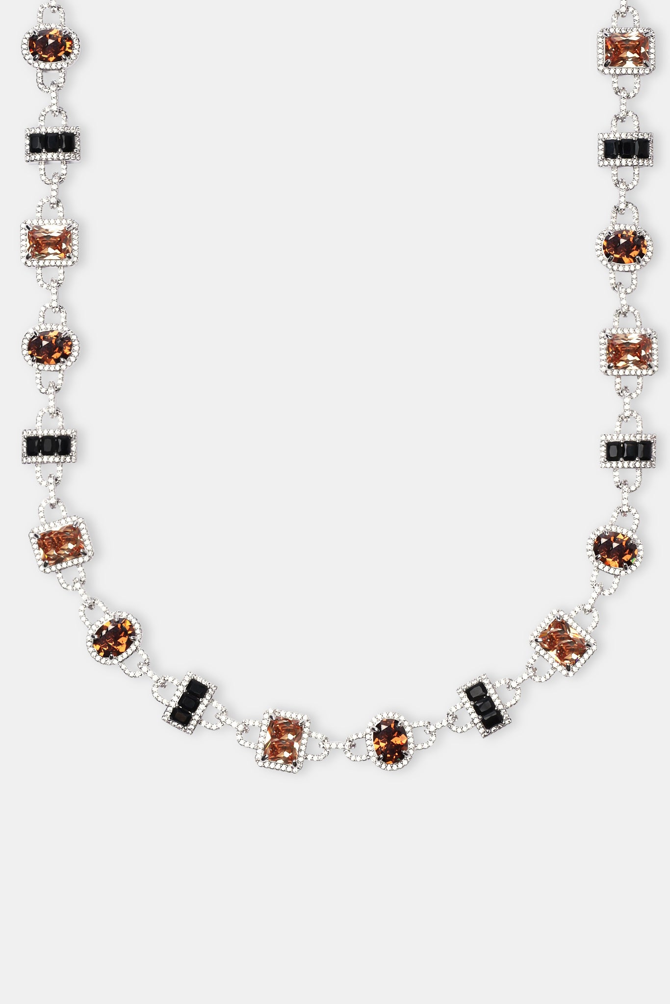 Iced Chocolate Mixed Shape Gemstone Chain - White | Mens Chains | Shop ...