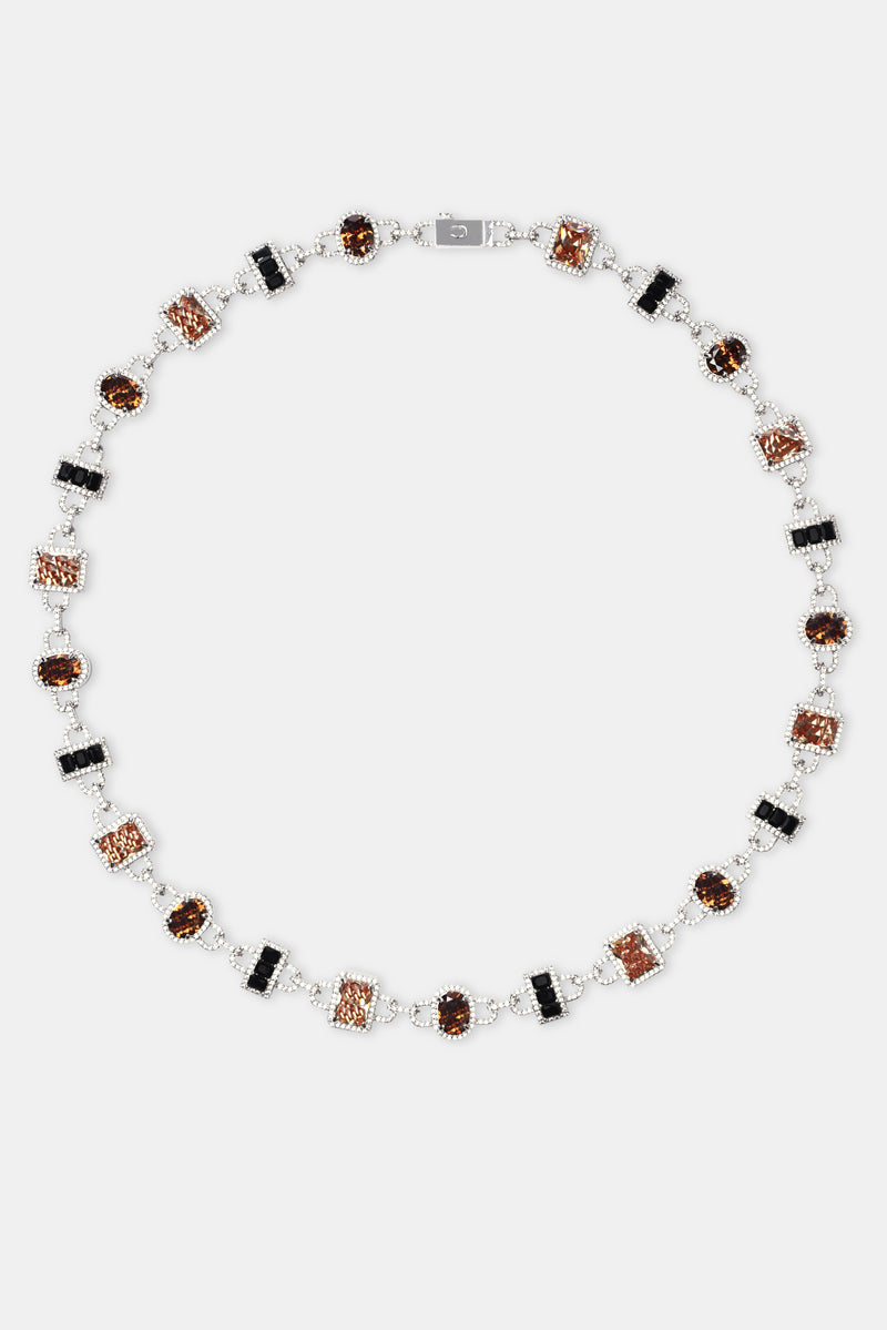 Iced Chocolate Mixed Shape Gemstone Chain - White | Mens Chains | Shop ...
