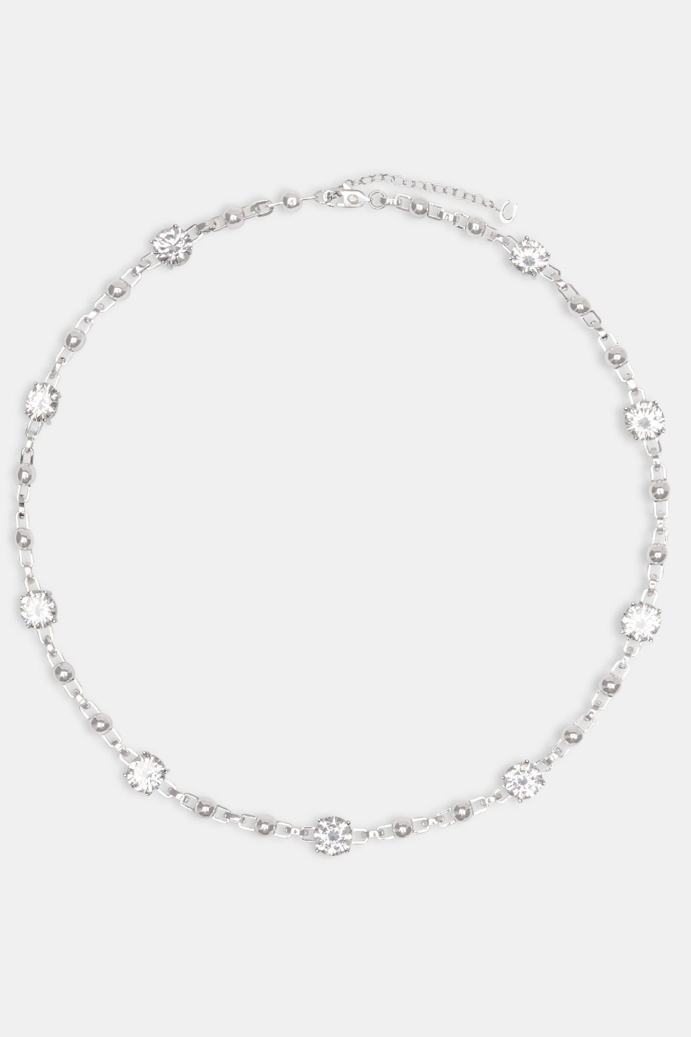 Iced CZ Gem & Ball Chain Mix Chain - White | Mens Chains | Shop Tennis ...
