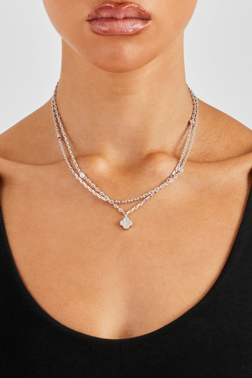 Double Layer Iced & Motif Rolo Necklace - 15mm | Womens Necklaces ...