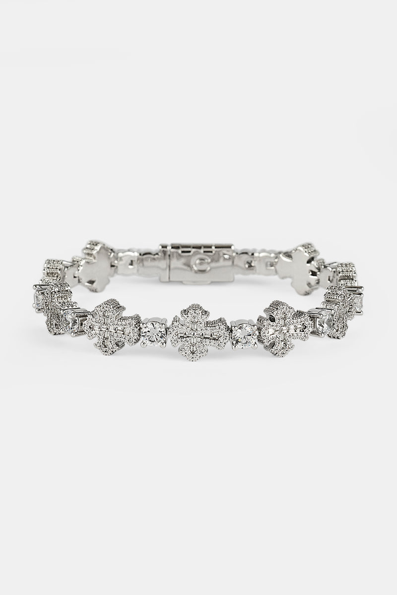 Iced Drop Cross Bracelet - 10mm | Mens Bracelets | Shop Motif Bracelets ...