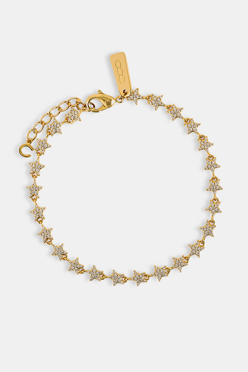 Iced Star Bracelet - 5mm - Gold | Womens Bracelets | Shop Motif ...