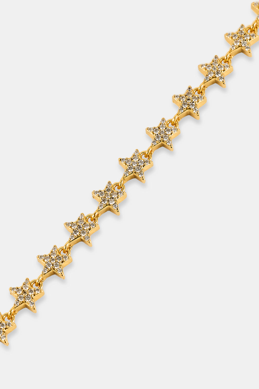 Iced Star Bracelet - 5mm - Gold | Womens Bracelets | Shop Motif ...