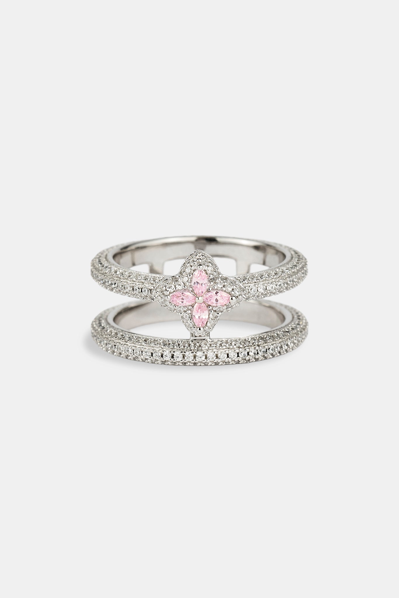 Iced Motif Double Band Row Ring - White | Womens Rings | Shop Motif ...