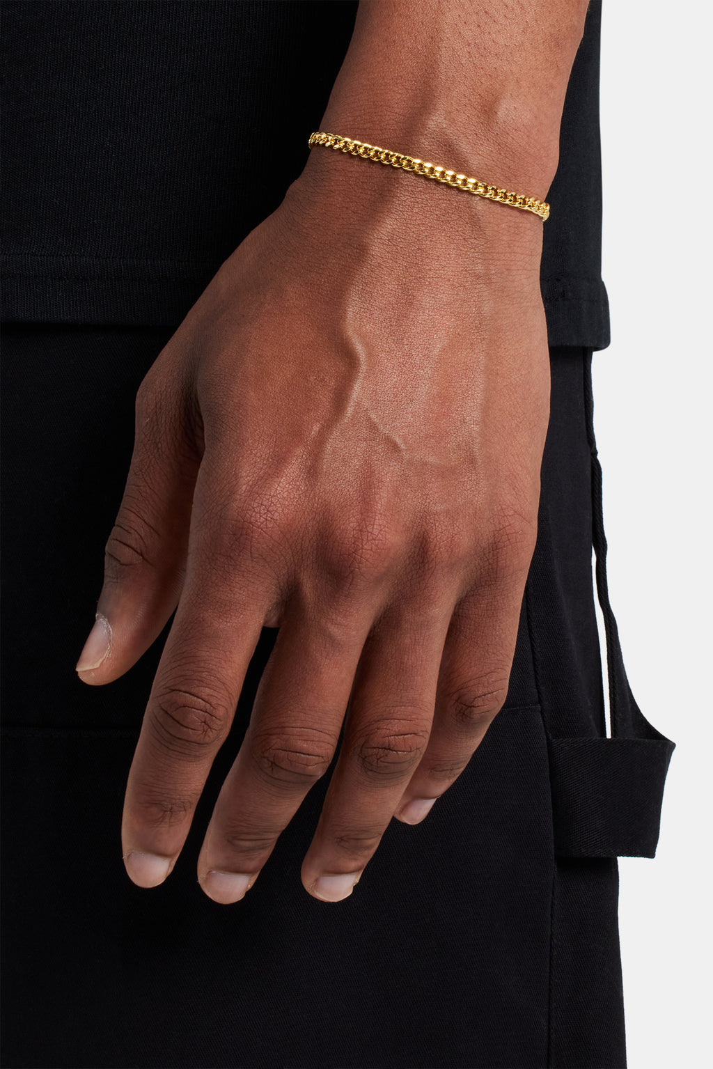 Micro Cuban Bracelet - 3mm - Gold | Mens Bracelets | Shop Cuban ...