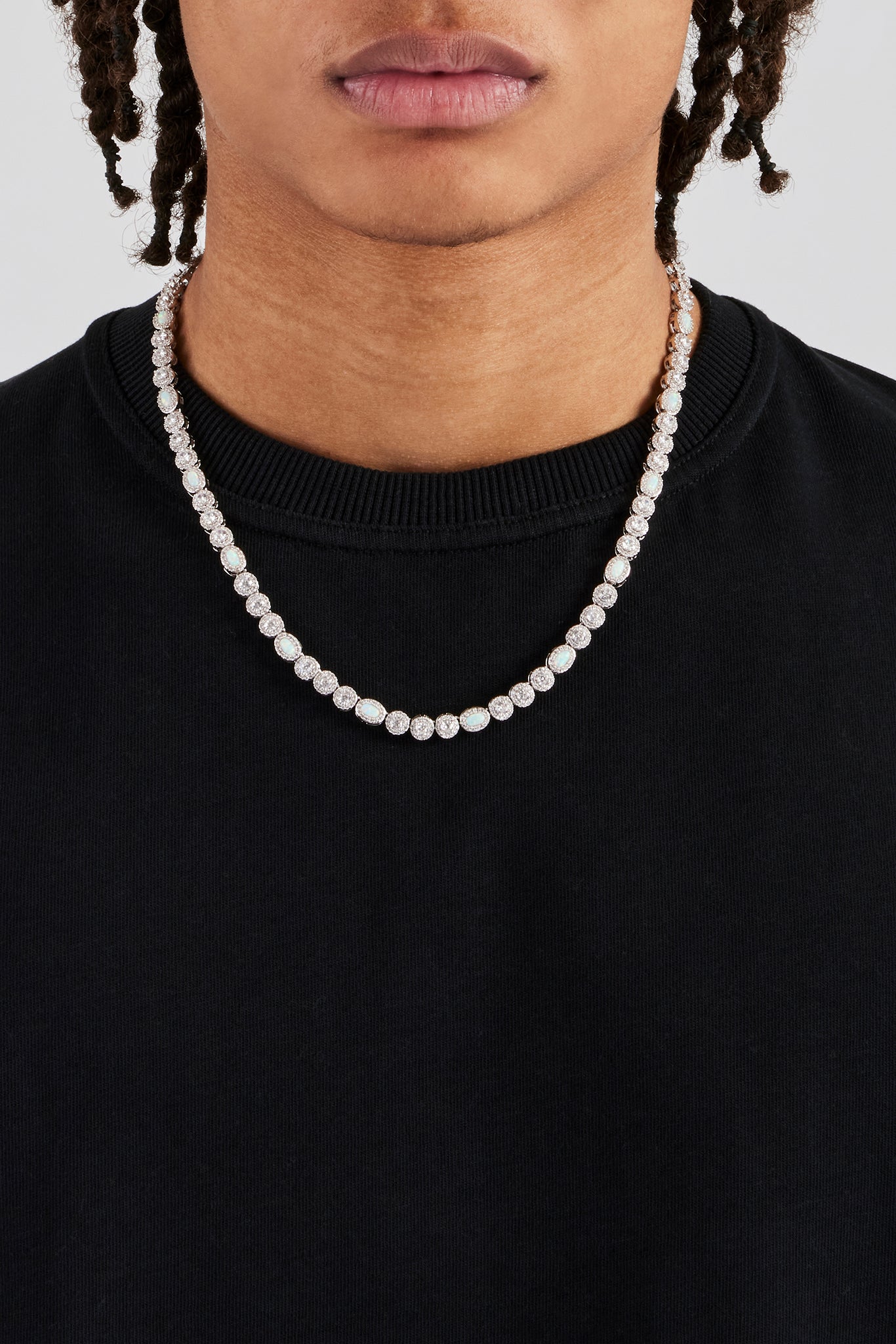 Opal & Clear Gemstone Chain - 6mm | Mens Chains | Shop Multi Gemstone ...