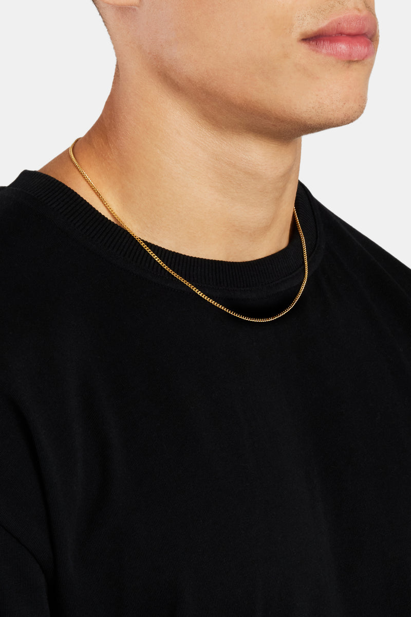 2mm Gold Plated Micro Cuban Chain | Mens Chains | Shop Cuban Chains at ...