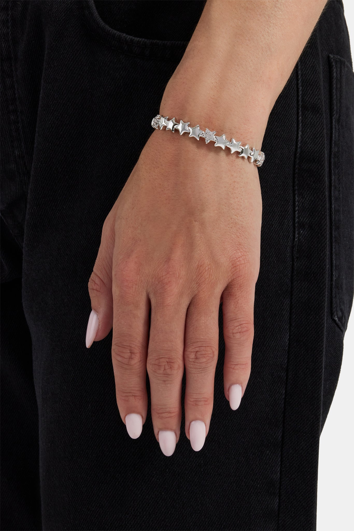 Polished Star Bangle - 6mm - White | Womens Bracelets | Shop Bangles at ...
