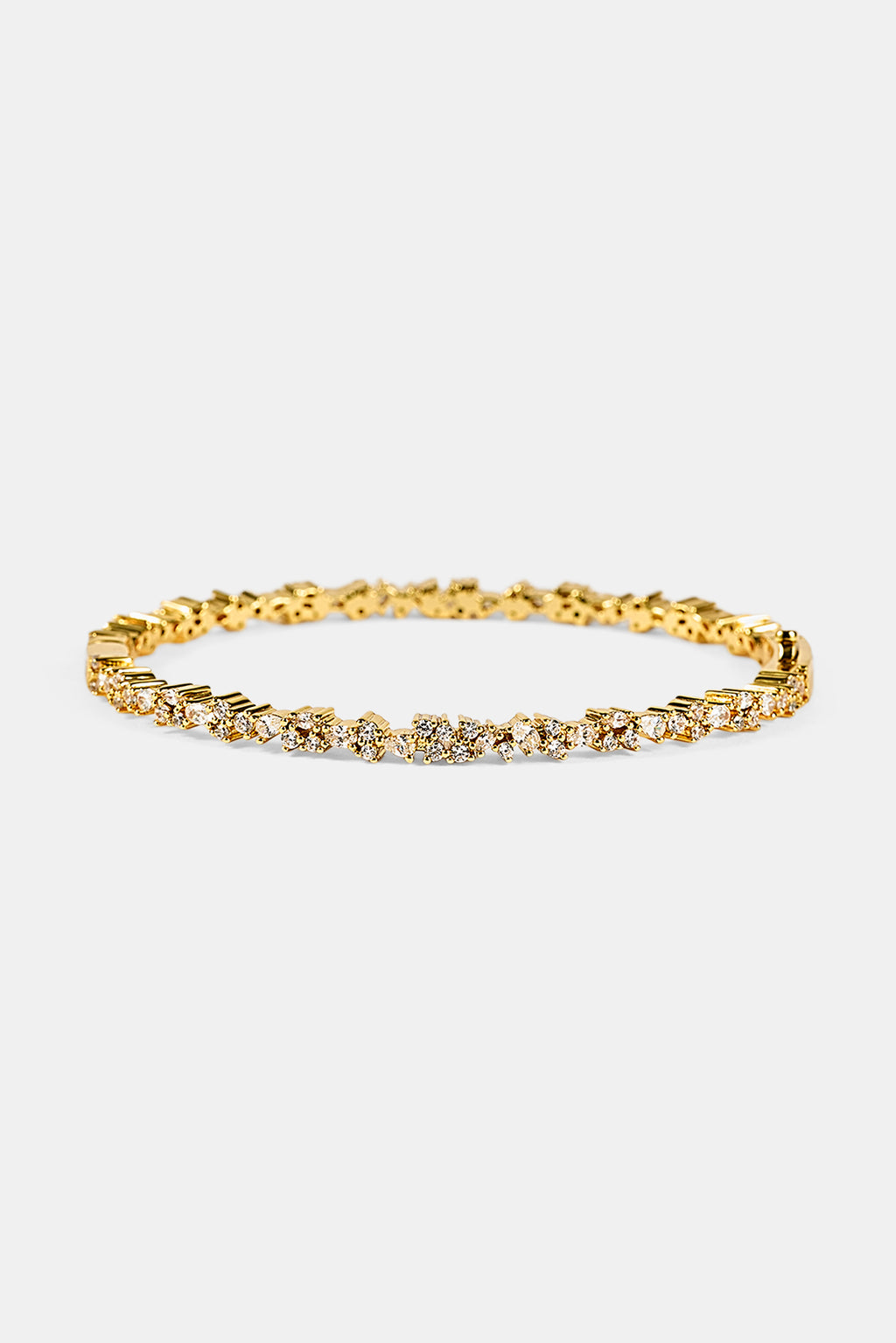 Mixed Shape Tennis Bangle - 4mm - Gold | Womens Bracelets | Shop ...