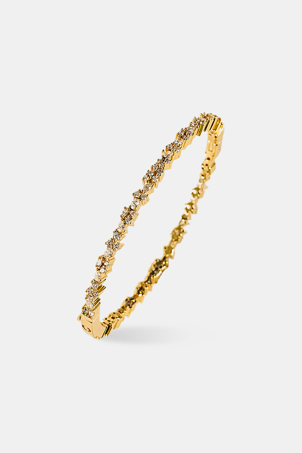 Mixed Shape Tennis Bangle - 4mm - Gold | Womens Bracelets | Shop ...