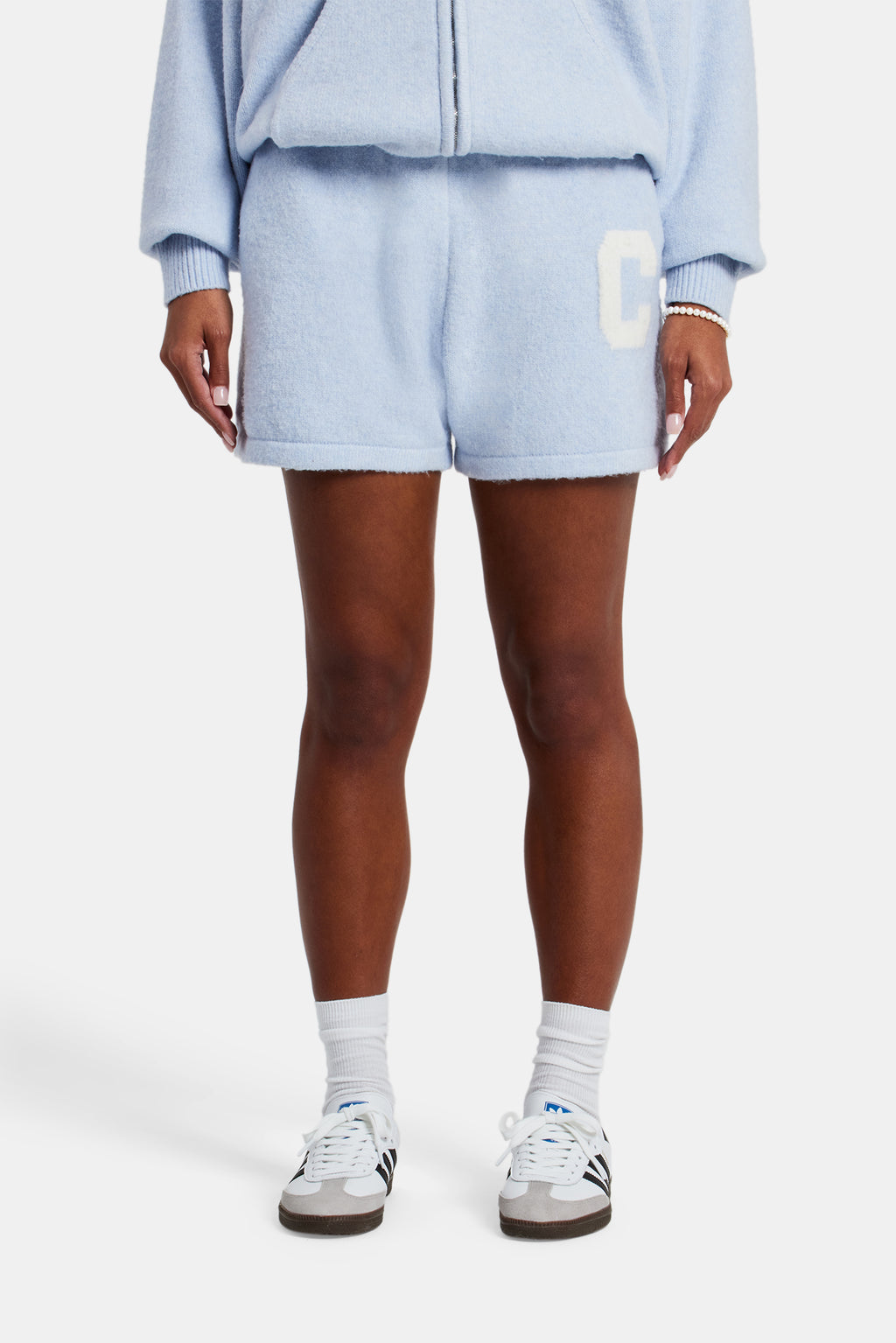 Knitted Short - Light Blue | Womens Shorts | Shop Knitted Shorts at ...