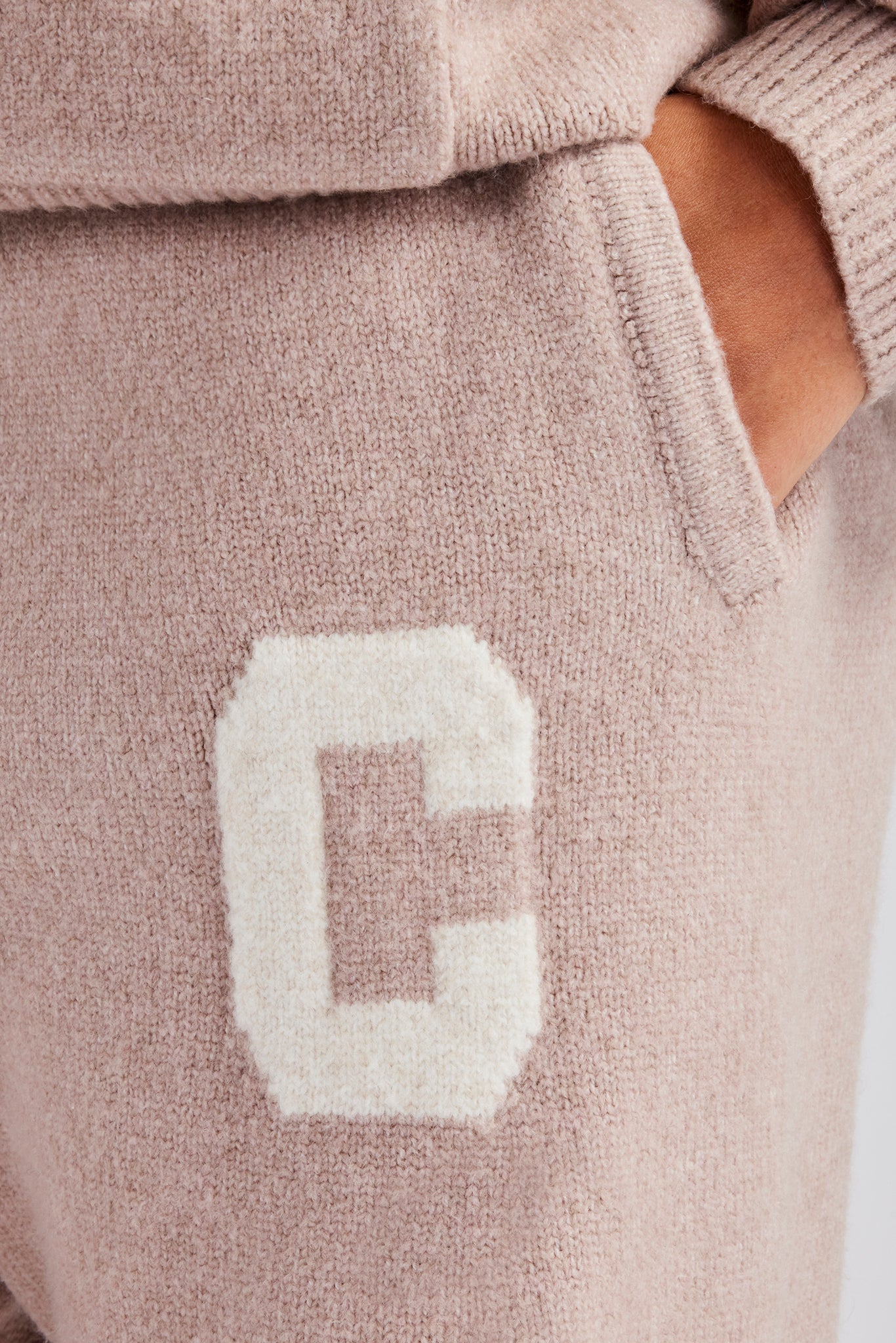 Wide Leg Knitted Jogger - Pink | Womens Knitwear | Shop Knitwear ...