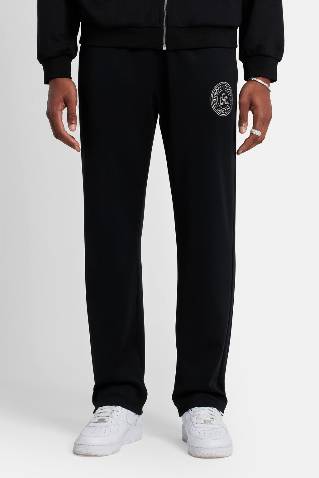 Rhinestone Crest Tracksuit - Black | Mens Sets | Shop Tracksuits at ...