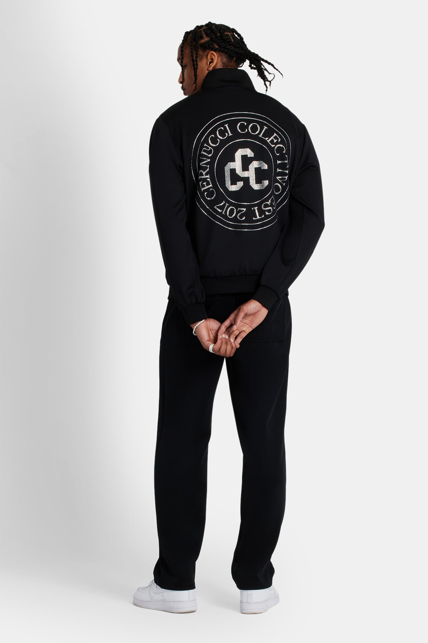 Rhinestone Crest Tracksuit - Black | Mens Sets | Shop Tracksuits at ...
