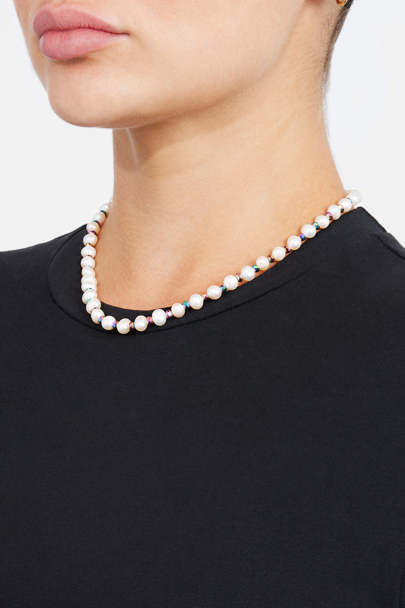Oil Slick Bead & Freshwater Pearl Necklace - 6mm – Cernucci