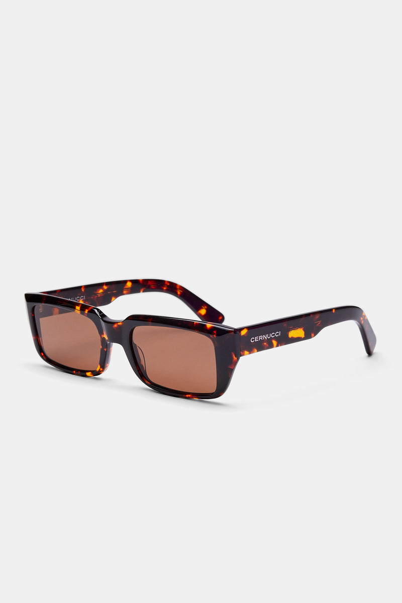 Tortoise Shell Rectangle Acetate Sunglasses - Brown | Mens Accessories ...