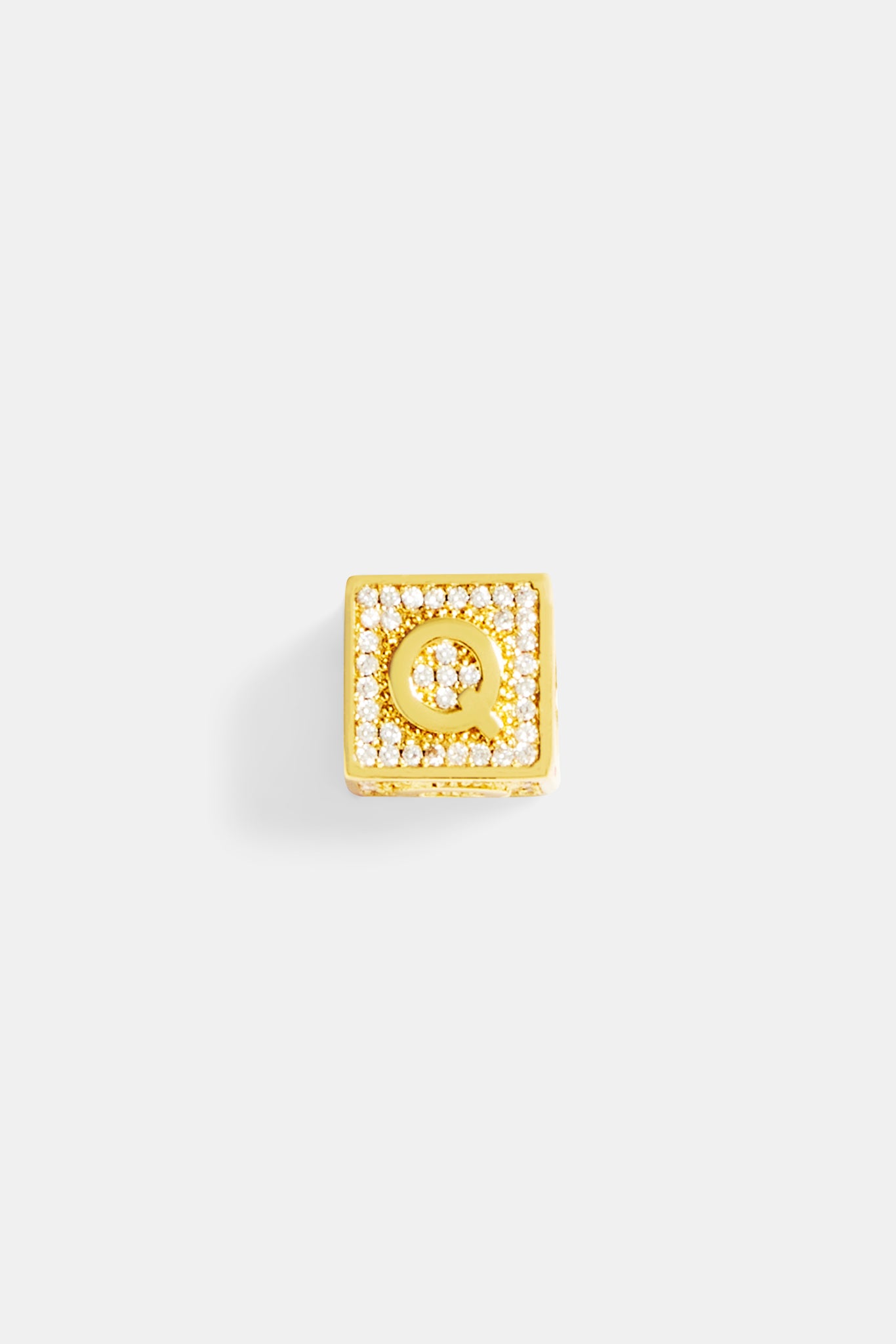 Gold Plated Iced Q Letter Block Pendant | Womens Pendants | Shop ...