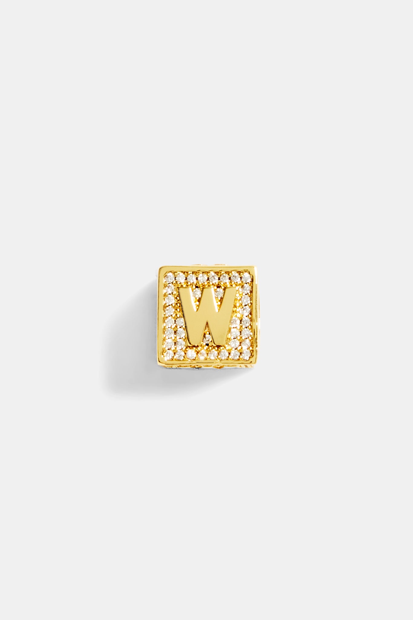 Gold Plated Iced W Letter Block Pendant | Womens Pendants | Shop ...
