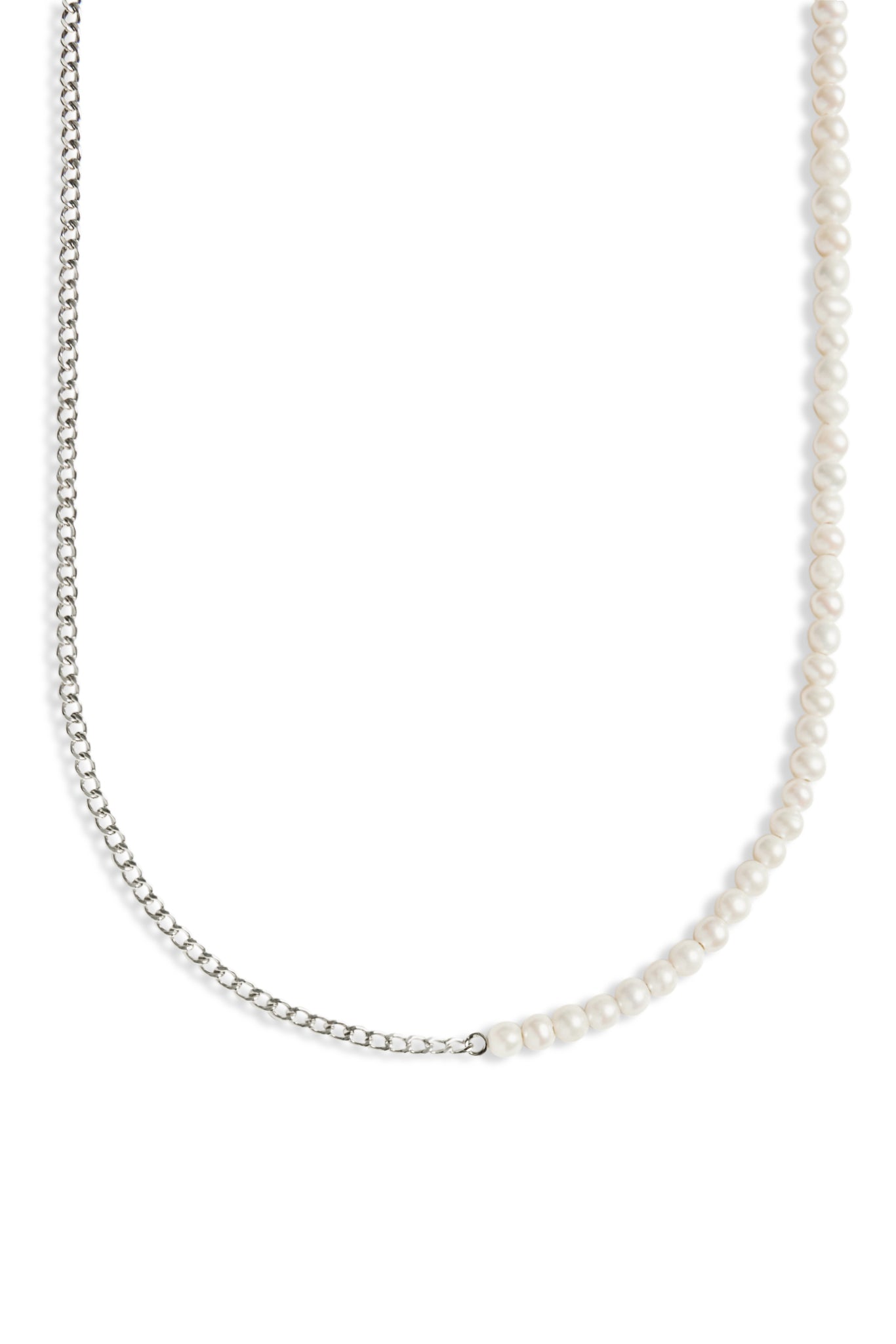 925 Sterling Silver Cuban & Freshwater Pearl Chain – Cernucci