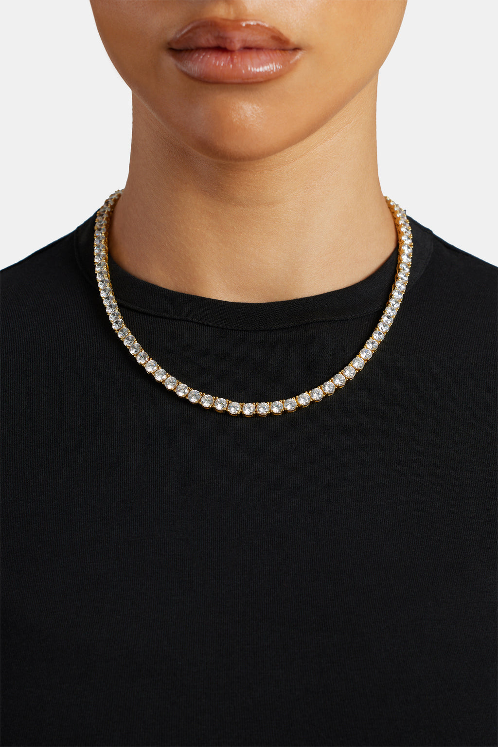 Womens 5mm Tennis Chain - Gold | Womens Chains | Shop Tennis Chains at ...