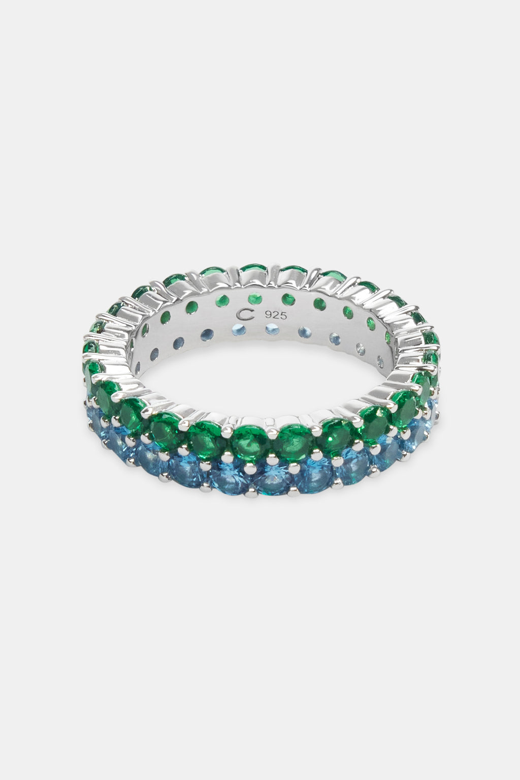 Blue & Green CZ Tennis Ring | Mens Rings | Shop Tennis Rings at ...