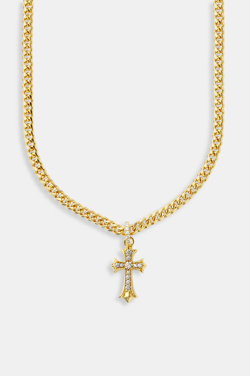 Chunky Cross Polished Cuban Chain - 5mm - Gold | Mens Necklaces | Shop ...