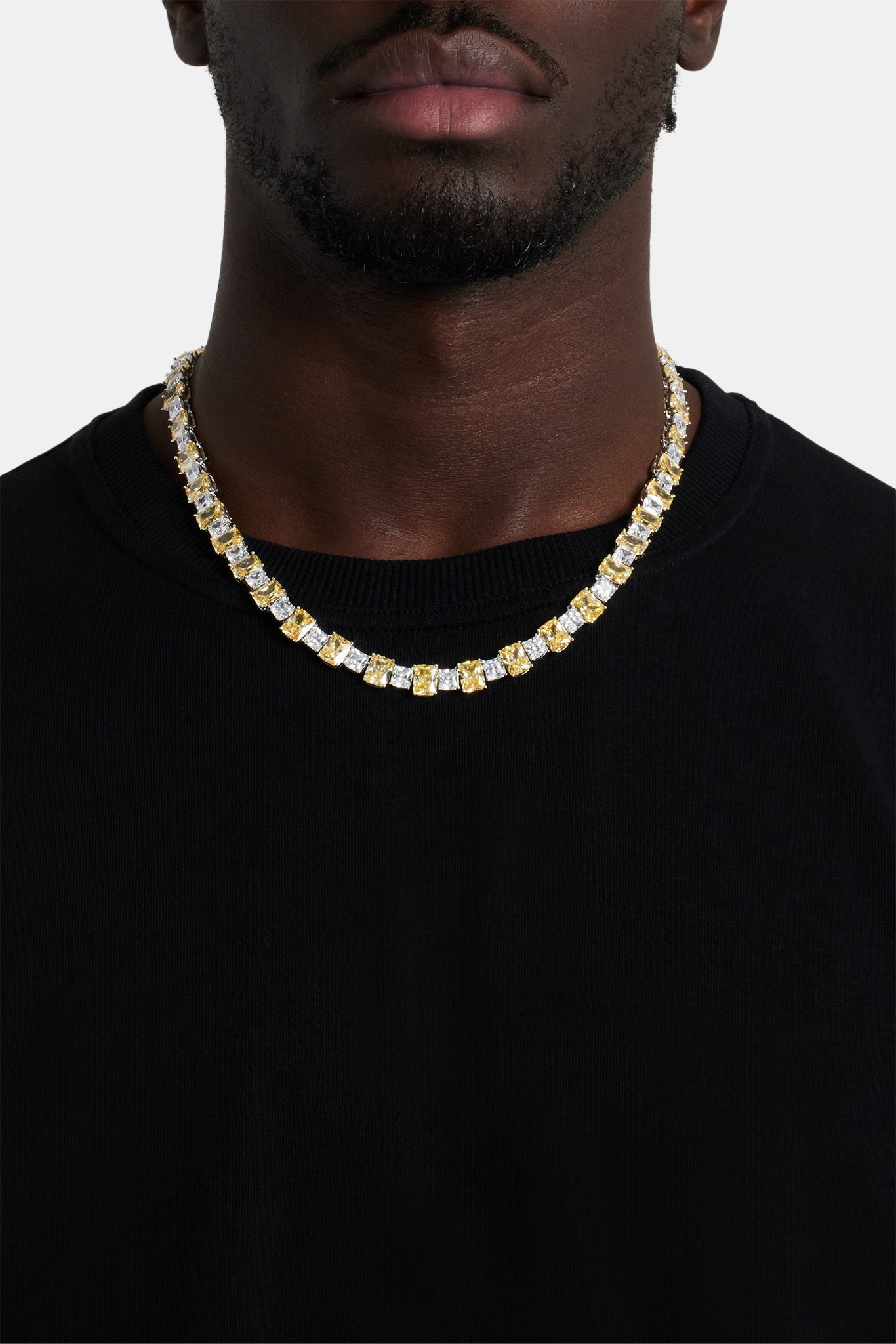 10mm Clear & Yellow Square Tennis Chain | Mens Chains | Shop Tennis ...