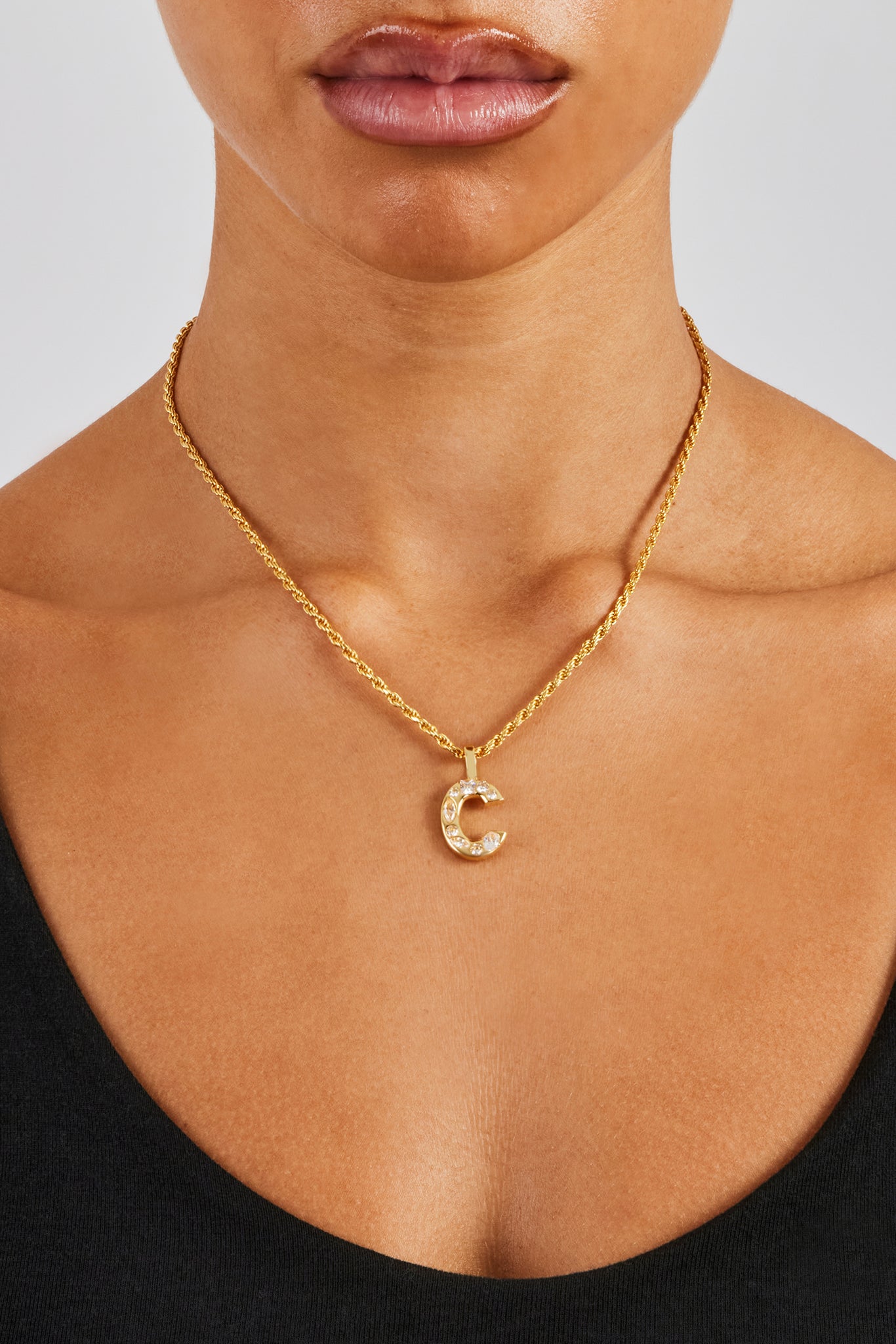 Iced Mixed Stone Letter Pendant & Rope Chain | Womens Bundles | Shop ...