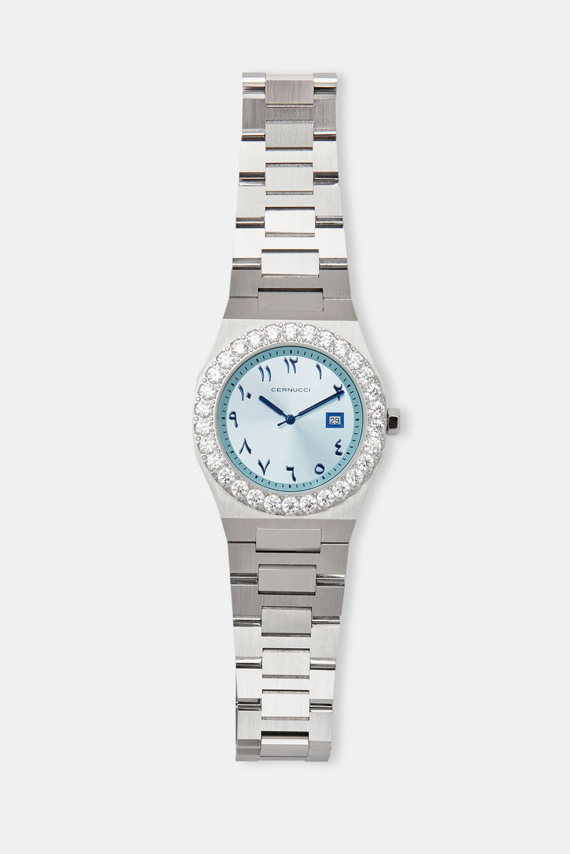 Blue Arabic Dial Iced Bezel Watch | Mens Watches | Shop Iced Watches at ...