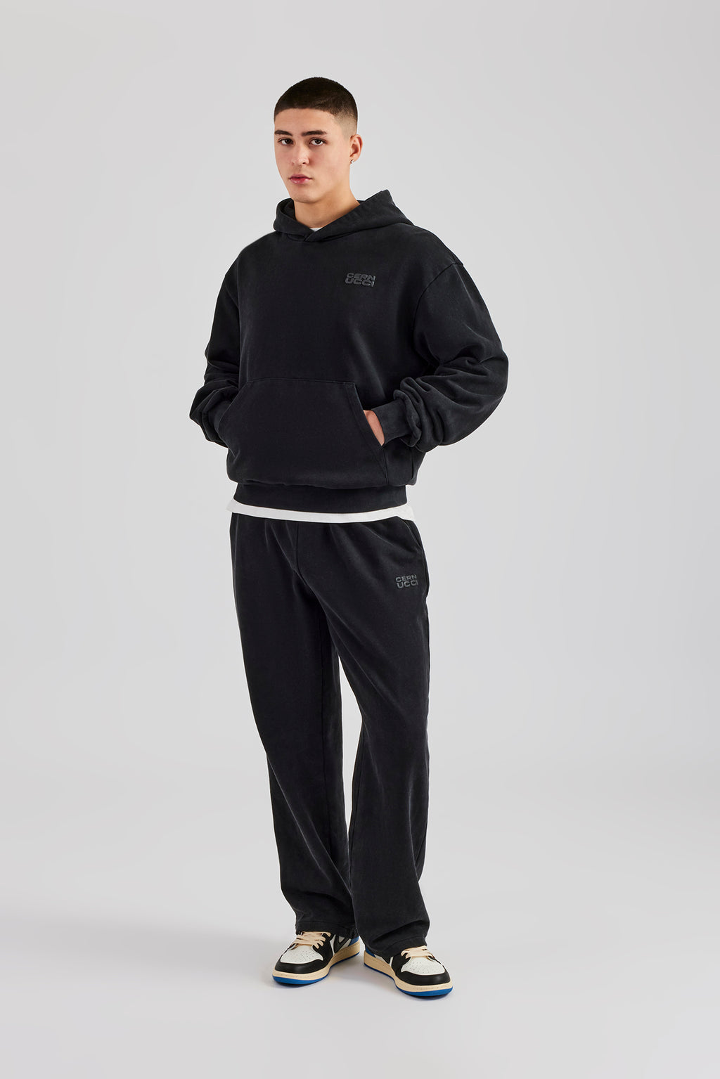 Washed Hooded Tracksuit - Black | Mens Sets | Shop Tracksuits at ...