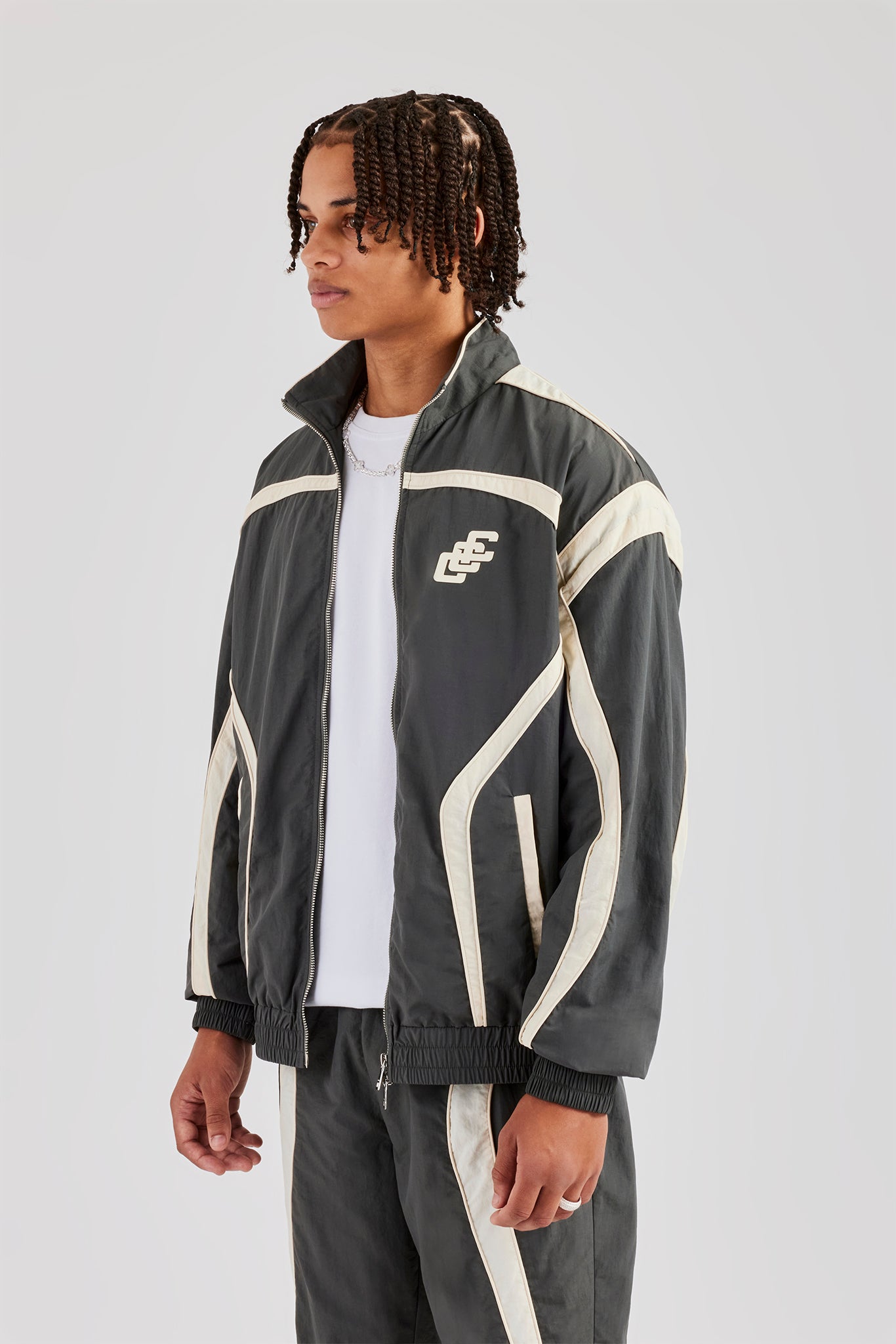 CCC Nylon Zip Through Jacket - Charcoal | Mens Outerwear | Shop Jackets ...