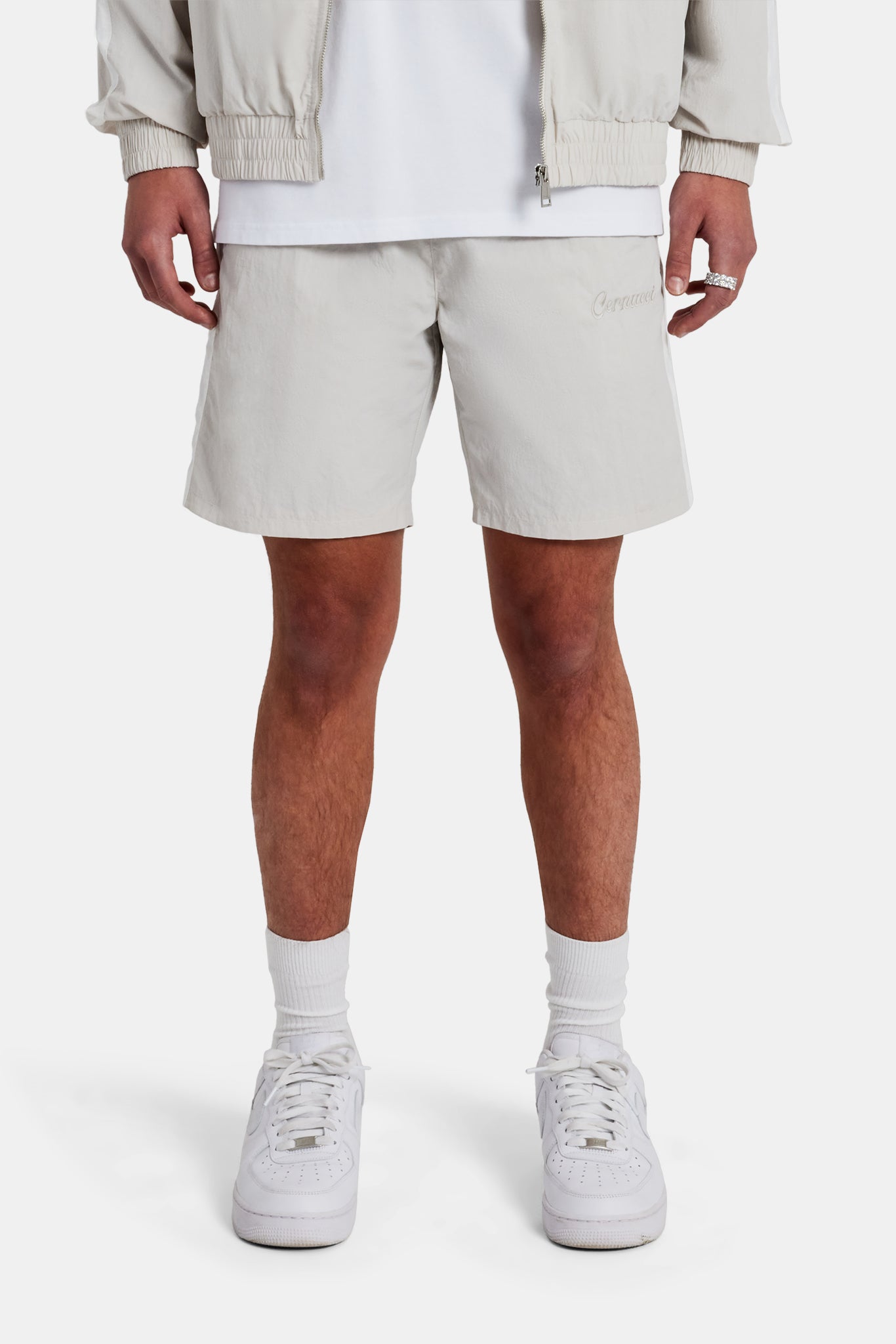 Cernucci Panelled Nylon Relaxed Short - Stone | Mens Shorts | Shop ...